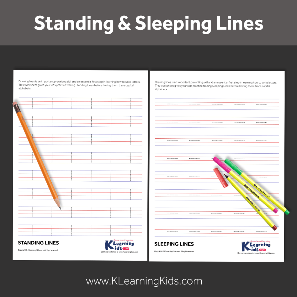 Standing & Sleeping line worksheet - KLearningKids.com