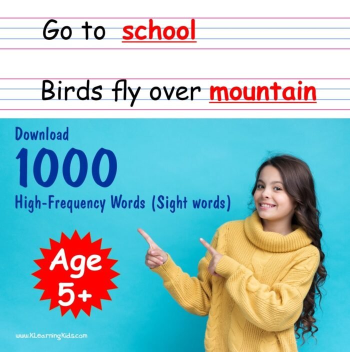 1000 High-Frequency Sight Words – List - KLearningKids.com